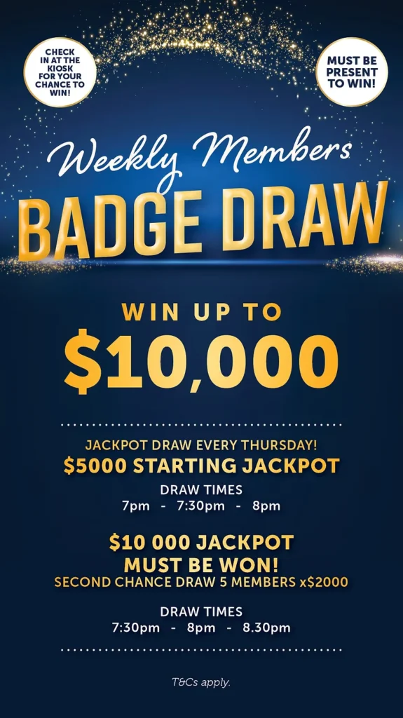 Weekly Members Badge Draw – Fraternity Club
